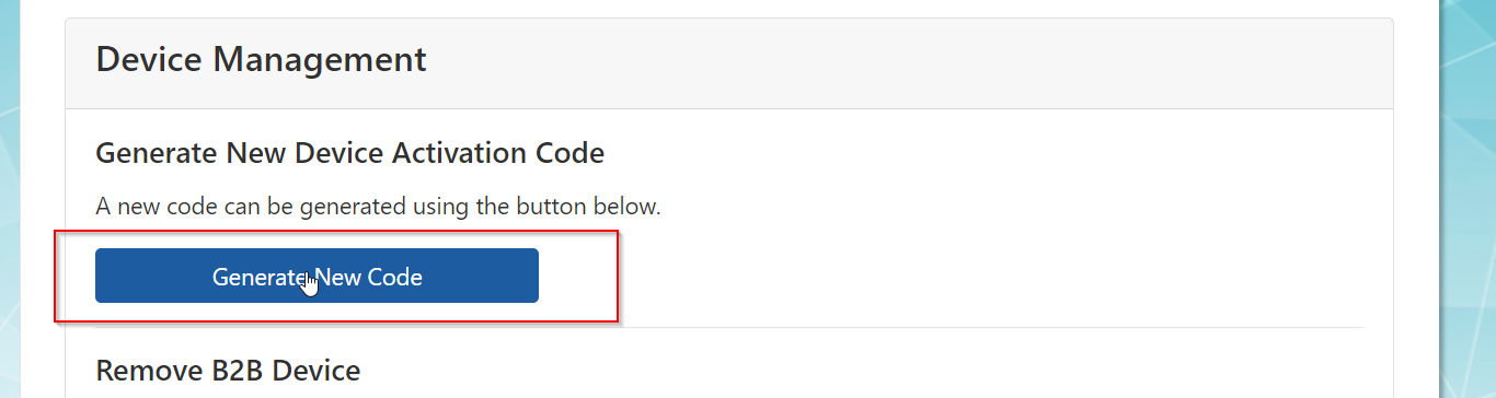 PRODA B2B DEVICE - Generate a New Code